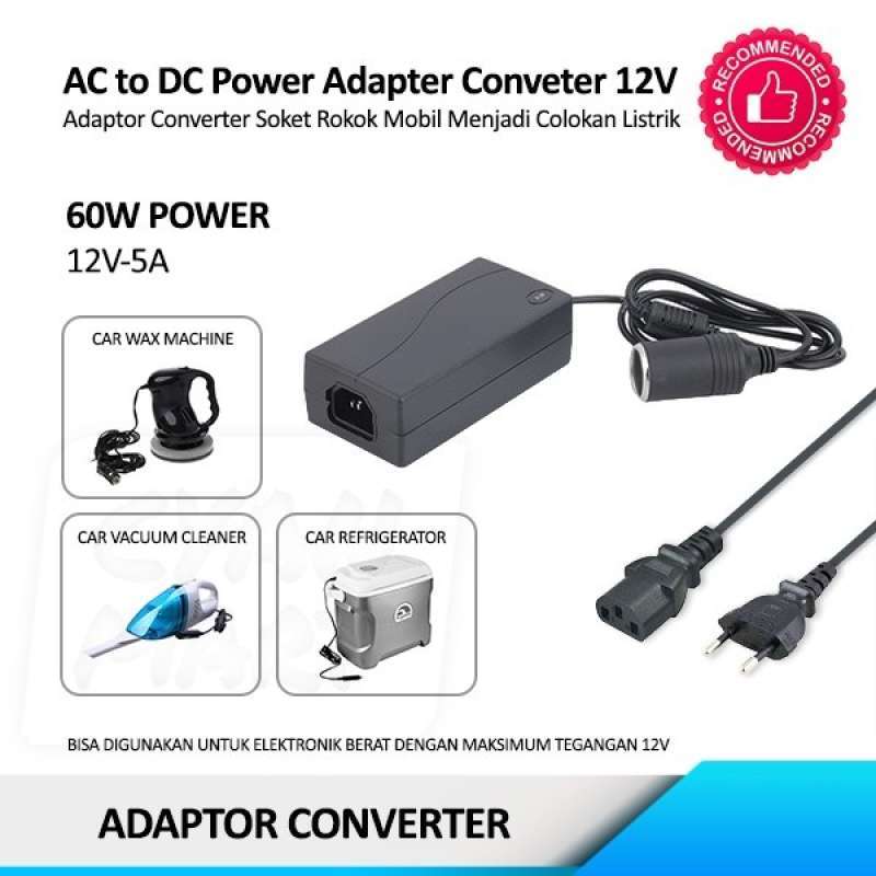 Jual Adapter Converter Ac To Dc Car Lighter Soket Rokok Mobil Ke ...