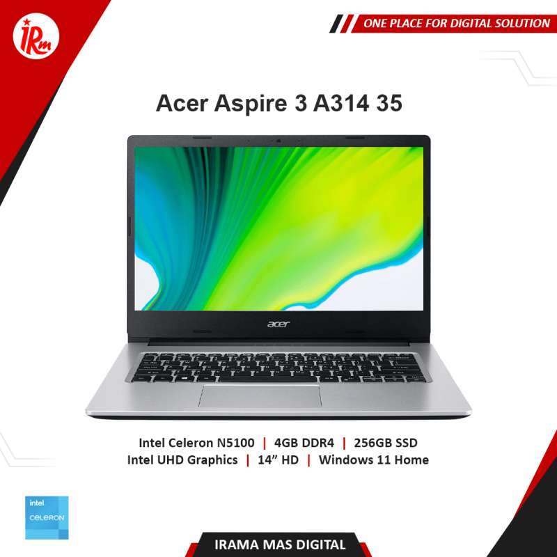 Jual Acer Aspire 3 A314 35 - Celeron Quad Core N5100 4GB 256GB SSD HD ...