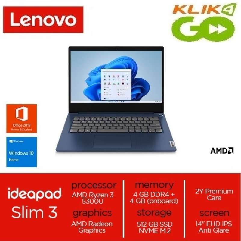 Jual LENOVO IDEAPAD ALC AMD RYZEN U RAM GB GB SSD INCH WIN OHS