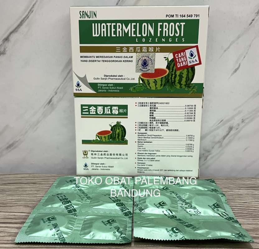 Jual PERMEN WATERMELON FROST LOZENGES SANJIN 12 PERMEN TENGGOROKAN ...