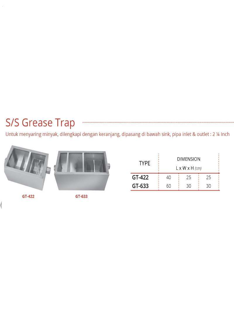 Promo S/s Grease Trap Getra Tipe Gt-633 Diskon 20% Di Seller Sejahtera ...