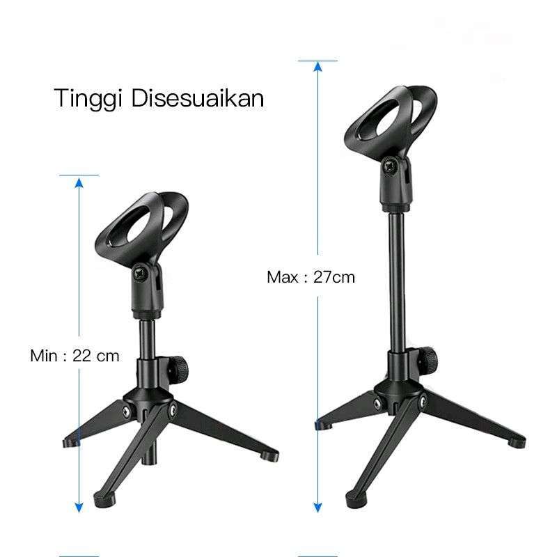 Jual Stand Mic Pendek - Tripod Stand Mic Meja Podium - Stand Mic ...