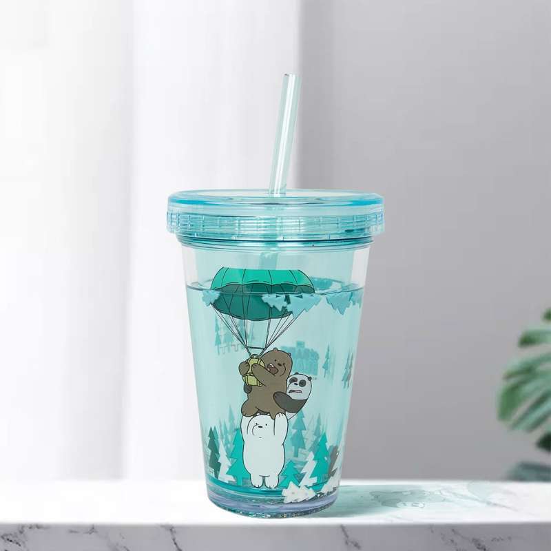 Jual Miniso Botol Minum Tumbler Tempat Air Minum Sedotan Straw 320ml We ...