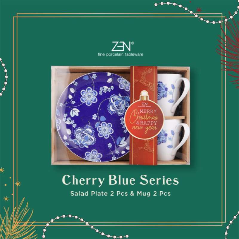 Jual ZEN Hampers/Parcel Holiday Batik Floral Blue Piring Mug Keramik di ...