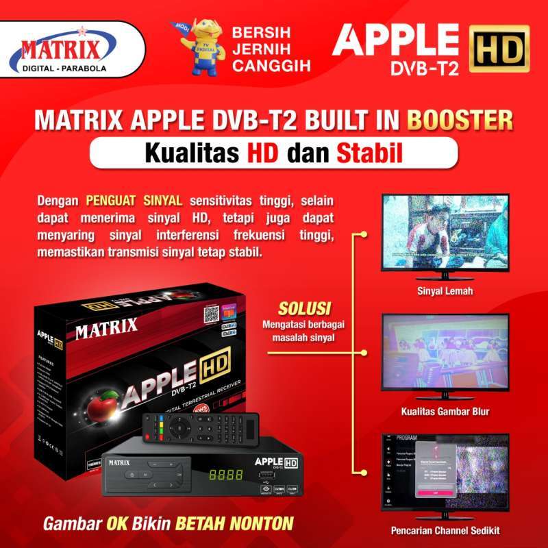 Jual Receiver Tv Set Top Box Matrix Apple Dvbt2 Garuda.resmi Garansi 1 Thn - Matrix Youtube Di ...