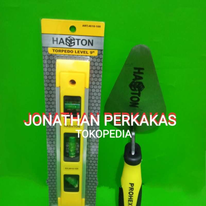 Promo paket waterpas mini 9 haston 2-1+ sendok semen lancip 6 haston 2 ...