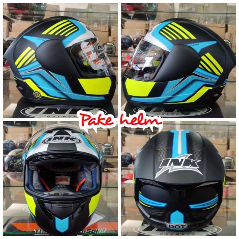 Jual HELM INK CL MAX LTD #3 BLACK BLUE YELLOW DOFF HELM INK FULL FACE ...