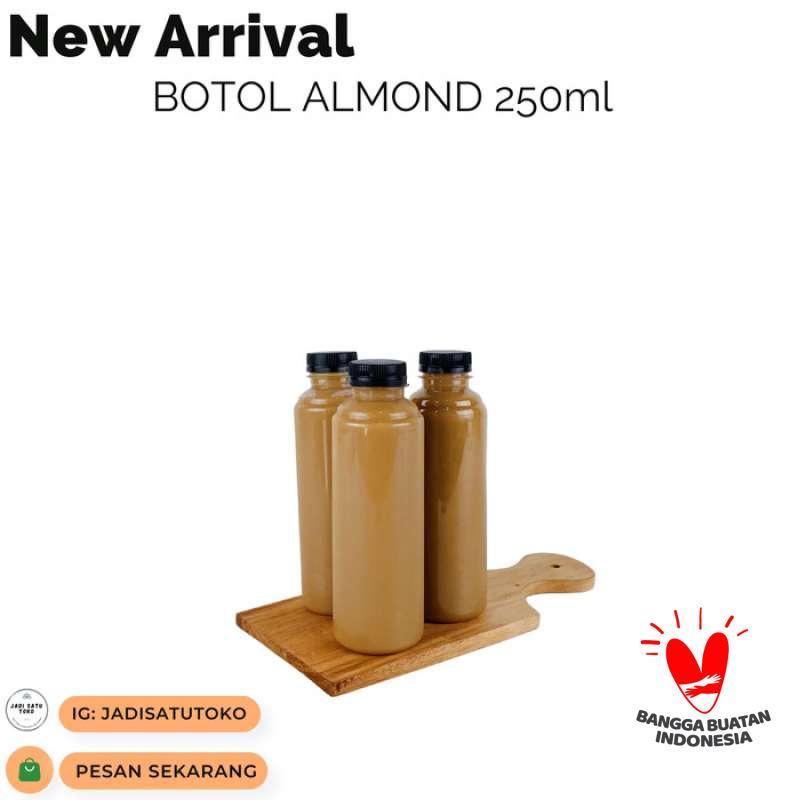 Jual Botol Almond Plastik 250 Ml | Botol Minuman | Botol Kopi | Pet ...