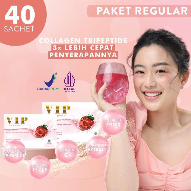 Jual FS VIP Collagen Drink - 2 BOX - 40S - Suplemen Pemutih kulit BPOM ...