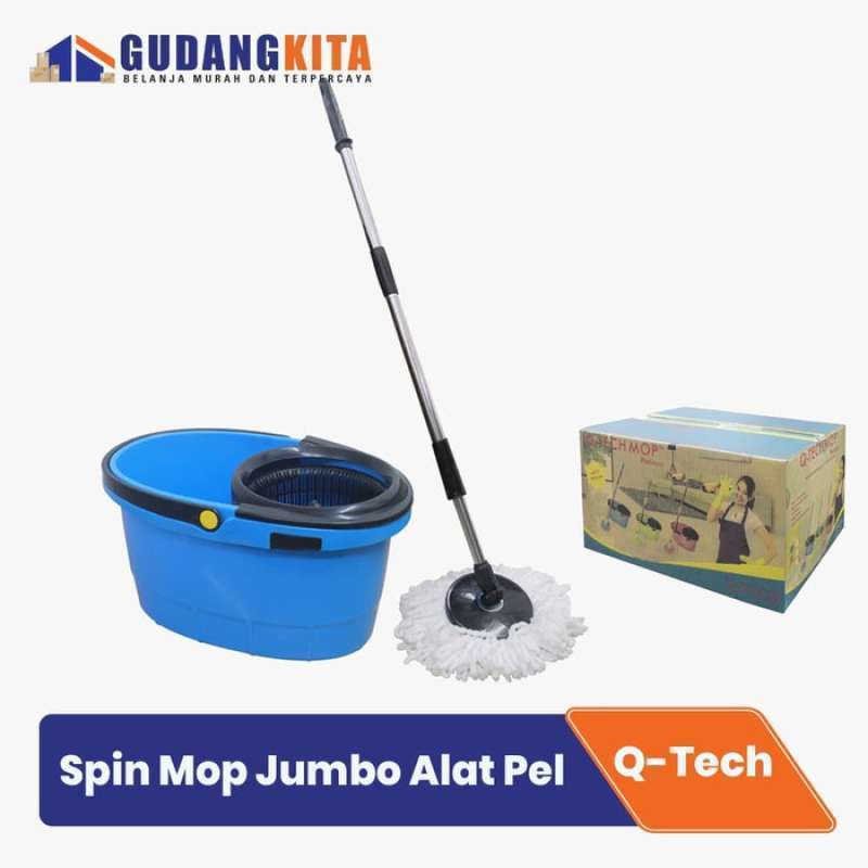 Jual Alat Pel Lantai Spin Mop Jumbo 360 Rotated Q-Tech di Seller Grosir ...