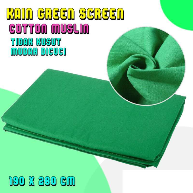 Jual Kain Green Screen 190x280cm Backdrop Background Studio Cotton ...
