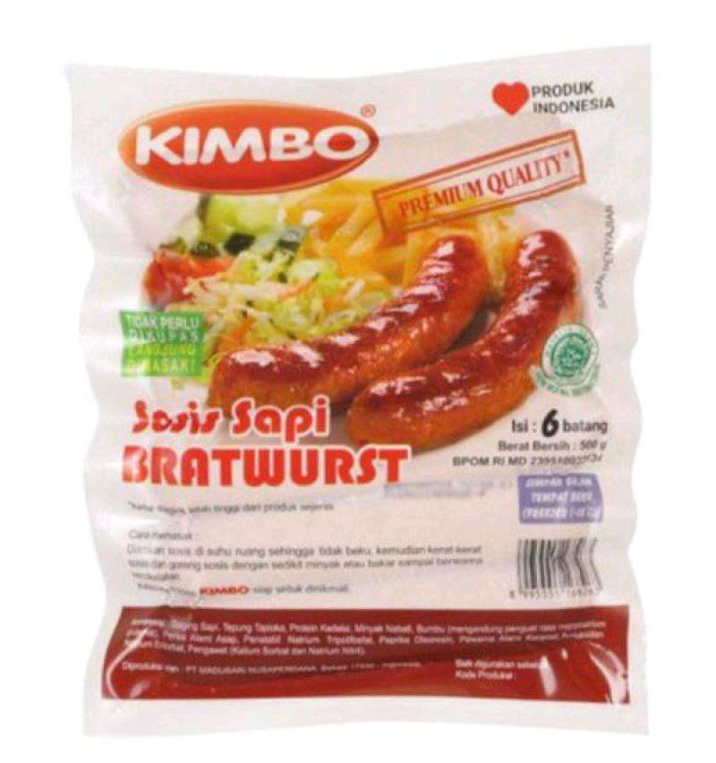 Jual Kimbo Sosis Sapi Bratwurst Original Jumbo 500 Gram Isi 6 Sosis di ...