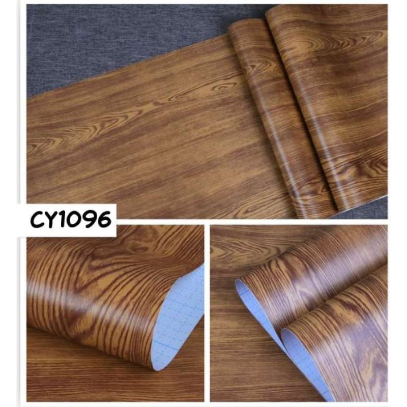 Promo Home Wallpaper Sticker Dinding Kayu Polos Tua 45cm X 10 M