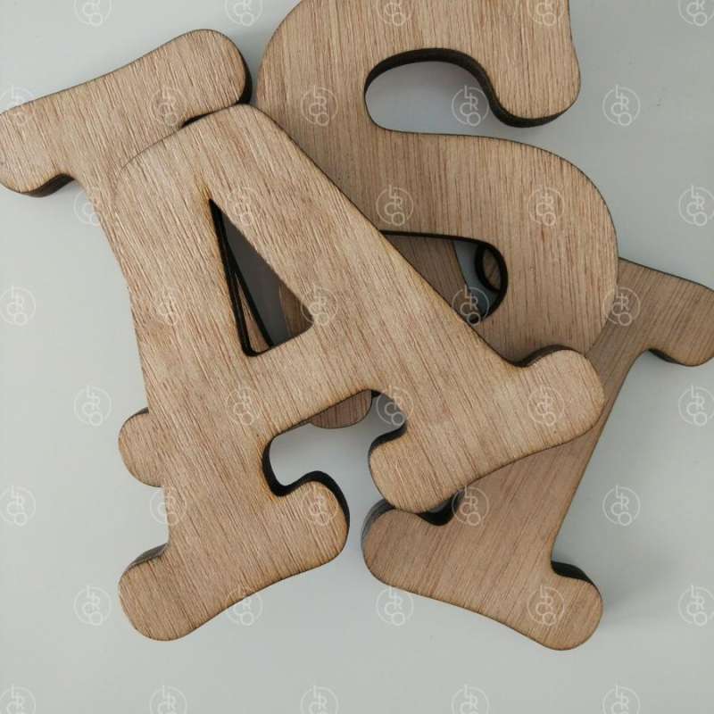 Jual Dekorasi Huruf A-Z Kayu Polos Natural Wooden Alphabets Font ...