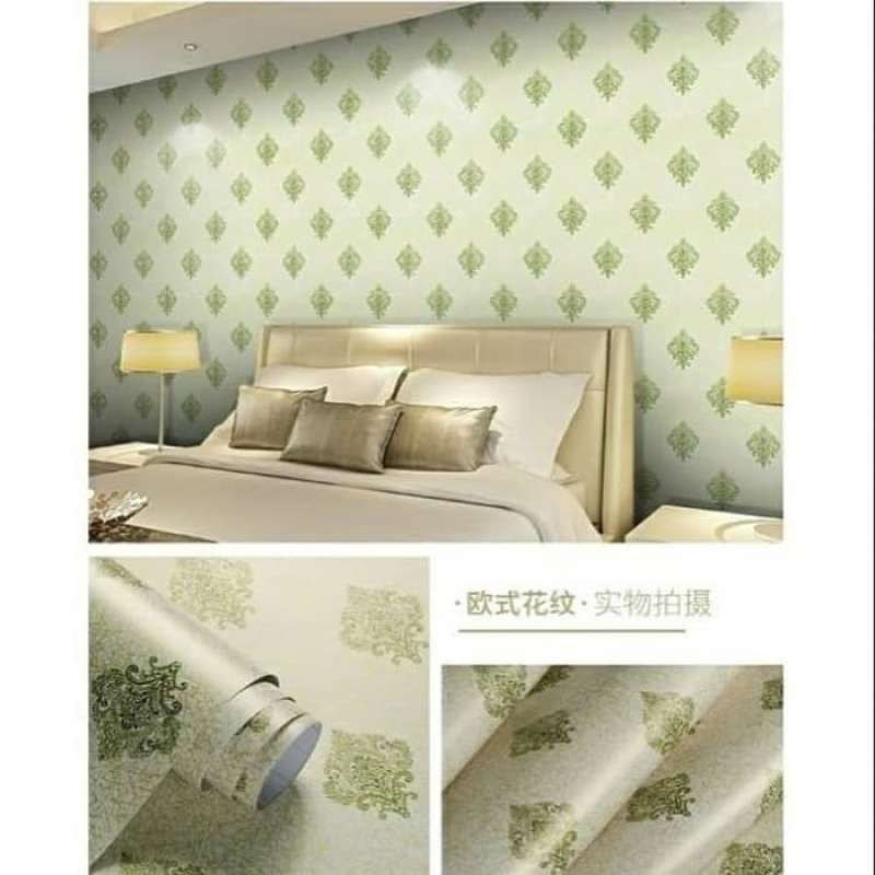 Jual WALLPAPER BATIK WAYANG HIJAU - WALLPAPER DINDING 10M X 45CM - BATIK WAYANG di Seller Honey ...