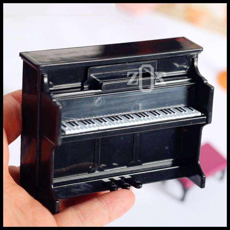 Jual Miniature Mini Grand Piano Keyboard Classical Set - Black Di ...