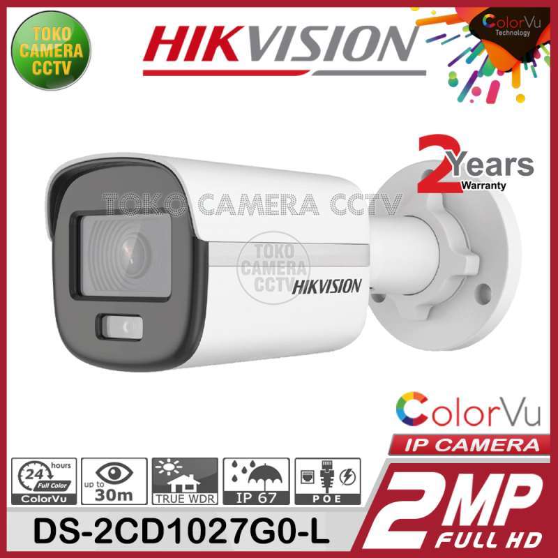 Jual IP CAMERA 2MP HIKVISION DS-2CD1027G0-L IP KAMERA COLORVU CCTV POE ...