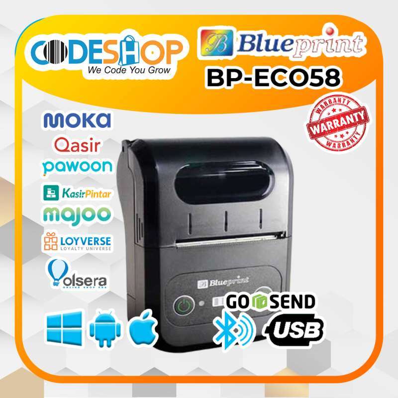 Jual Blueprint ECO58 Printer Thermal Bluetooth Portable Struk Nota ...
