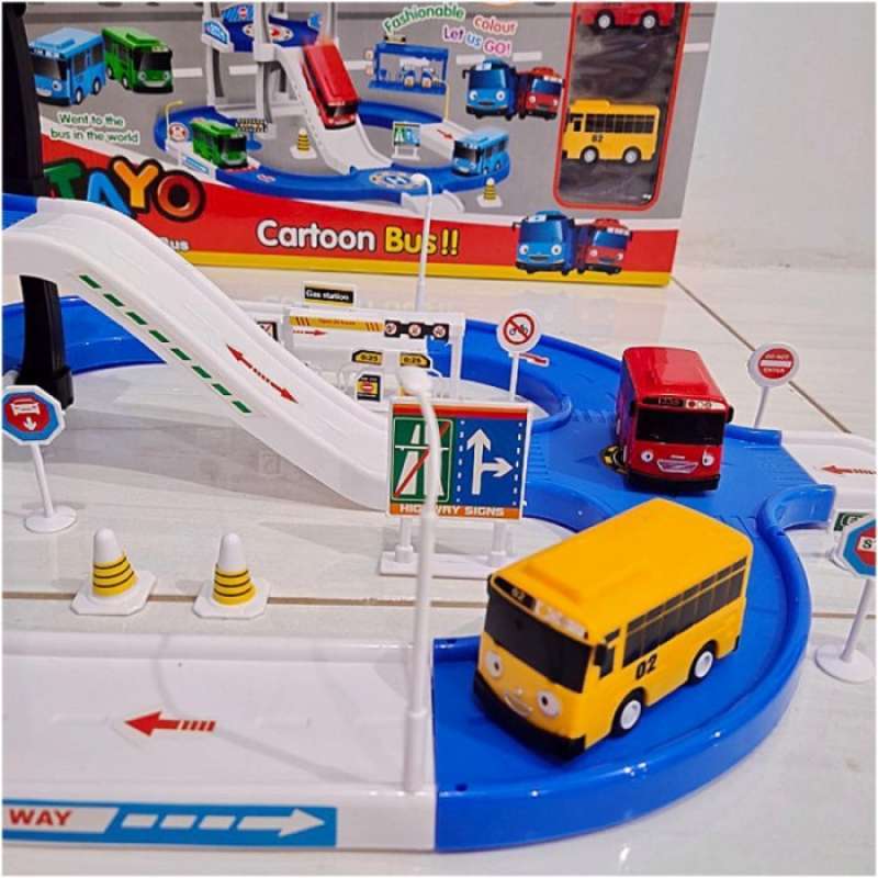 Promo Mainan Track Parking Lot Tayo Play Set Parkir Mobil Bus Tayo Anak Diskon 9% di Seller ...