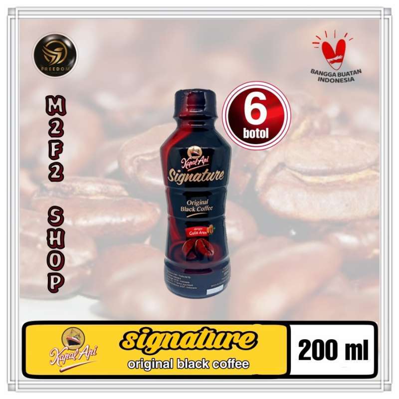Promo Kopi Kapal Api Signature Original Black Coffee Botol Pet -200ml ...
