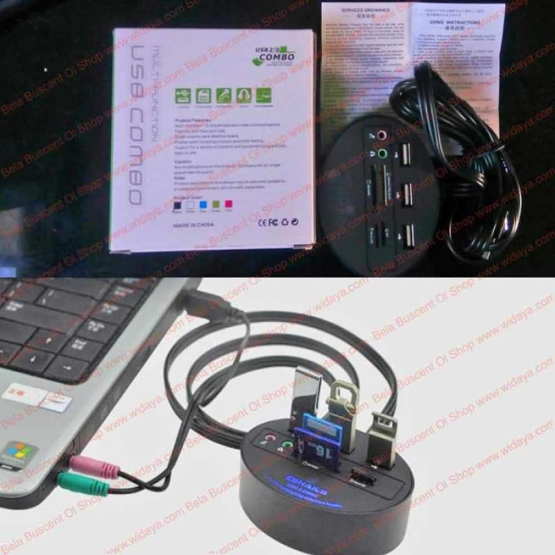 Jual Terminal 3 USB 2.0 Fungsi Mic Input Earphone Output Multi Card ...