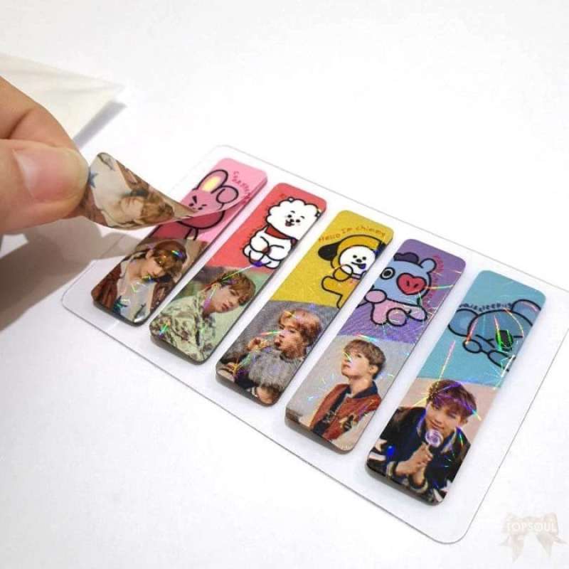 Promo Post It Plastik BT21 Bangtan / Pembatas Buku Karakter BTS Sticky ...