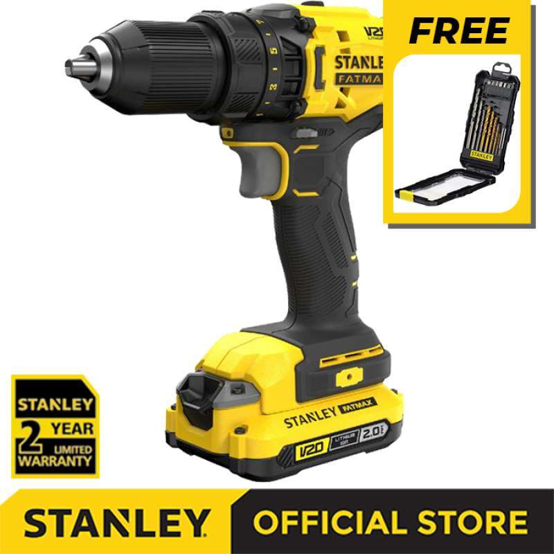 Jual Stanley SCD700D2K 20V 2.0Ah Cordless Drill Driver Free STA7221 16 ...