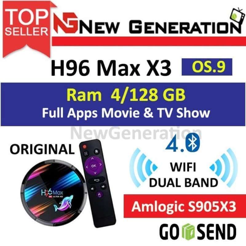 Jual PROMO ANDROID TV BOX H96 MAX X3 4GB/128GB OS 9 WIFI DUAL BAND ...