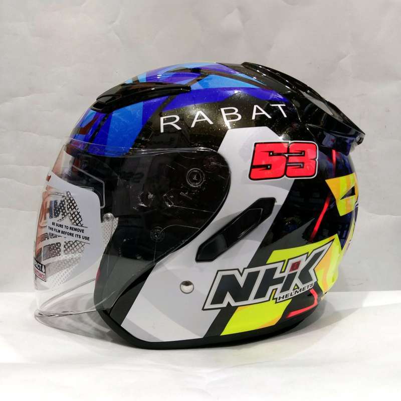 Jual HELM NHK R1 GP EDITION TITO RABAT BLACK GLITER HELM HALF FACE di ...