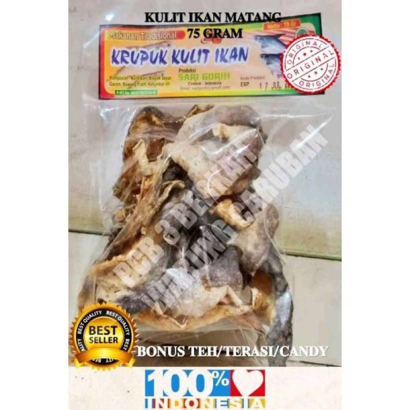 Jual OLEH2KHAS CIREBON KERUPUK KULIT IKAN MATANG 75 GR BONUS TEH/TERASI ...