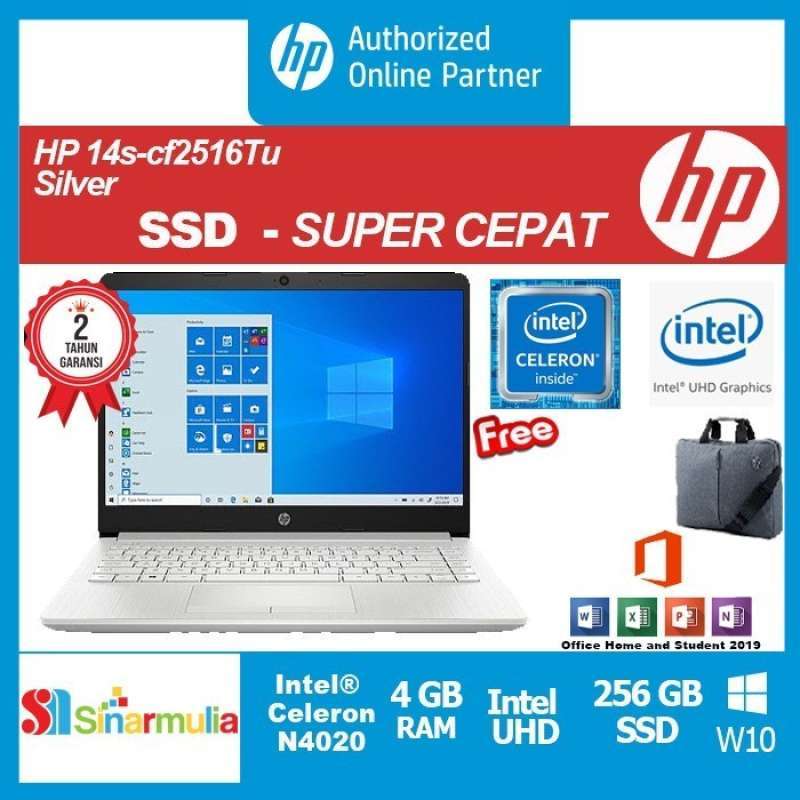 Jual Laptop Hp 14s Celeron N4120 256gb Ssd 4gb Intel Uhd Win10+ohs Di ...