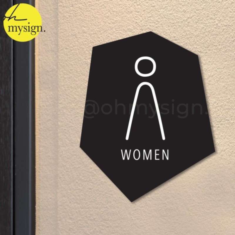 Jual Acrylic Toilet Sign Women Wanita | Toilet Sign Printed Akrilik ...