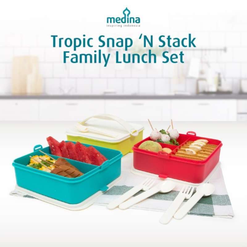 Jual RECOMMENDED RANTANG MAKANAN TUPPERWARE - TROPIC SNAP N STACK ...