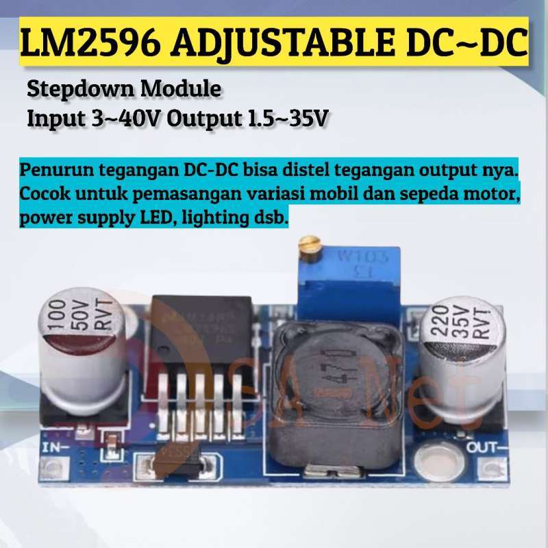 Jual Dc-dc Lm2596 4.0 ~ 40 Modul Regulator Voltase Converter Step Down Lm2596 3a Dc To Dc ...