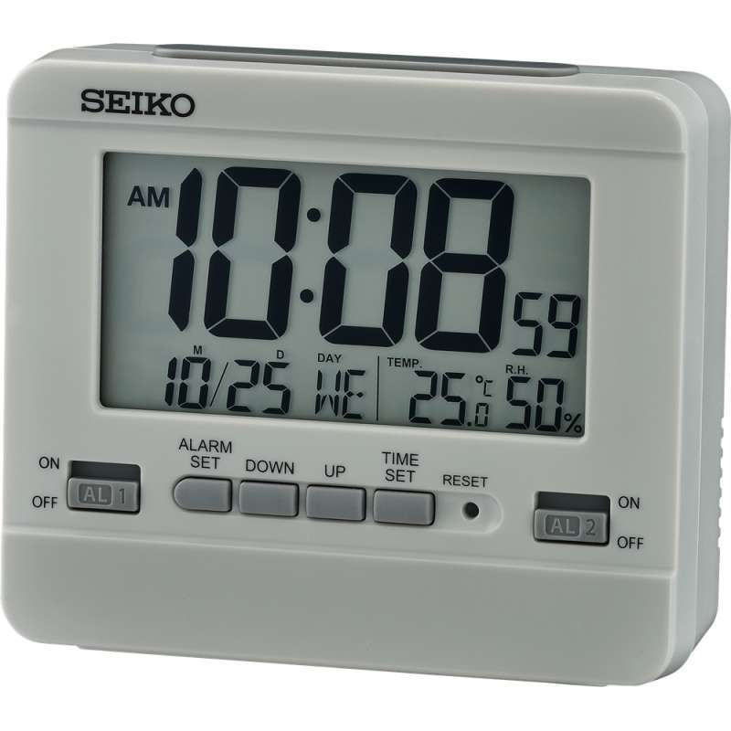 Promo Seiko QHL086-N Thermo-Hygrometer Digital Desktop Alarm Clock ...