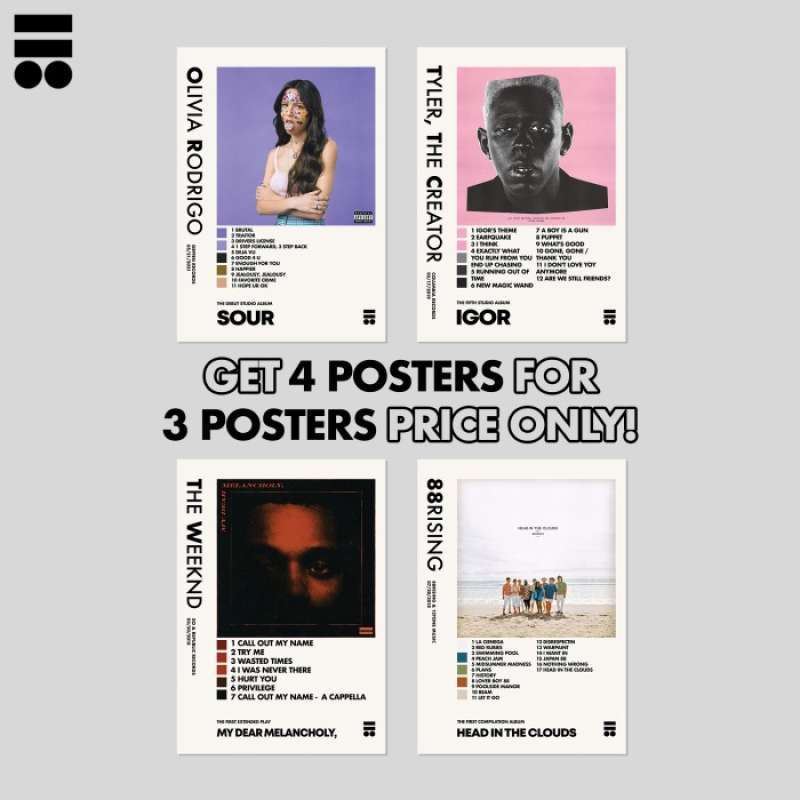 Jual ORIGINAL POSTER BUNDLE 1 | ALBUM COVER POSTERS, MUSIC POSTERS ...