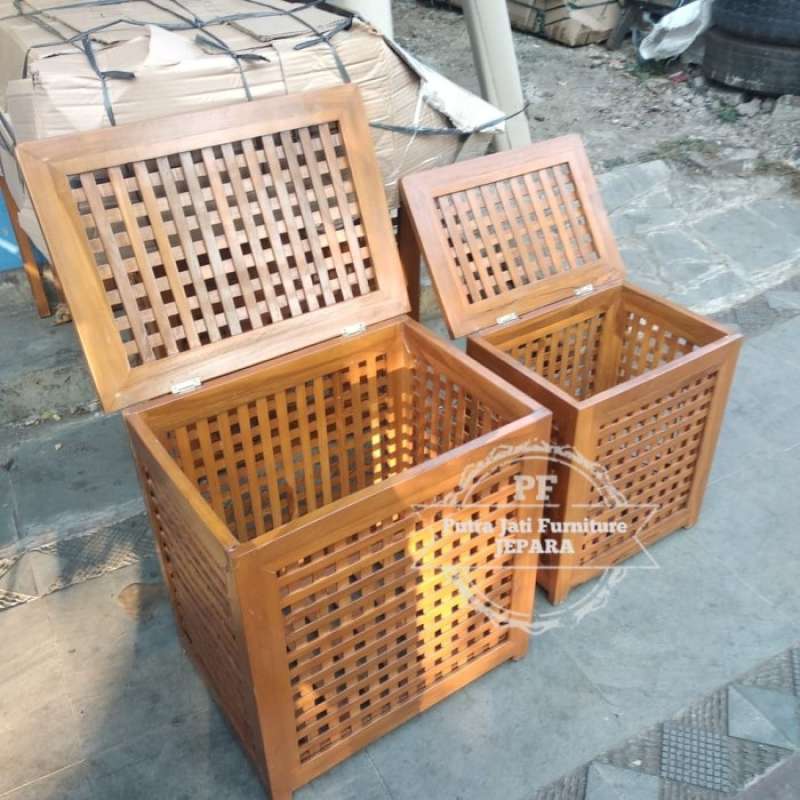 Promo Box Laundry Kotak Peti Pakaian Kotor Kayu Jati Free Ongkir Diskon ...