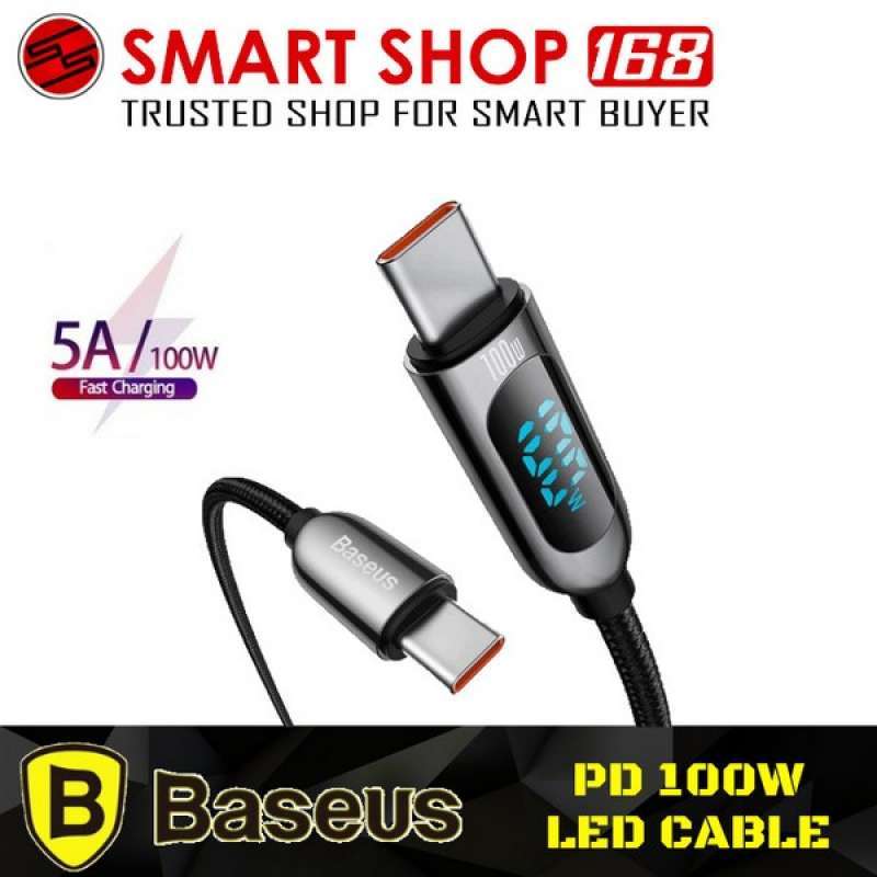 Jual Baseus Kabel Data 100W Led Display Pd Fast Charging Type-C To Type ...