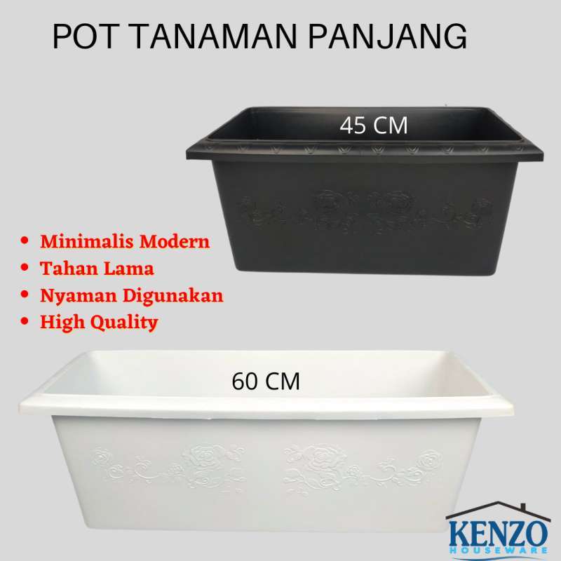 Jual Pot Bunga Panjang 60 CM Pot Tanaman Hias Plastik Persegi Panjang ...