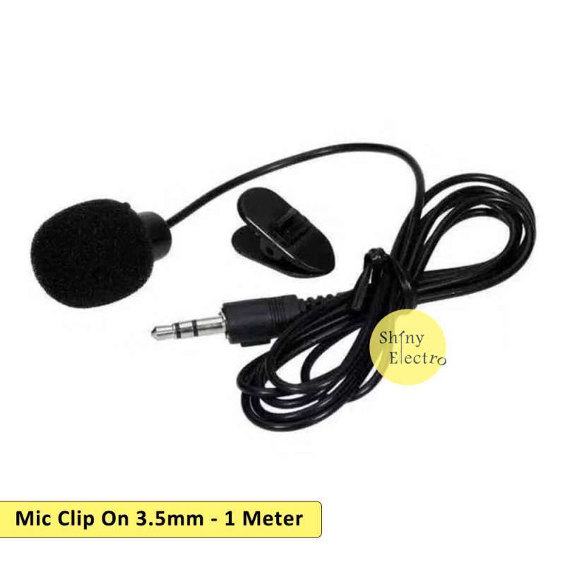 Promo Mic Clip On 3.5mm 1 Meter - Microphone Vlog Audio Jack YouTuber ...
