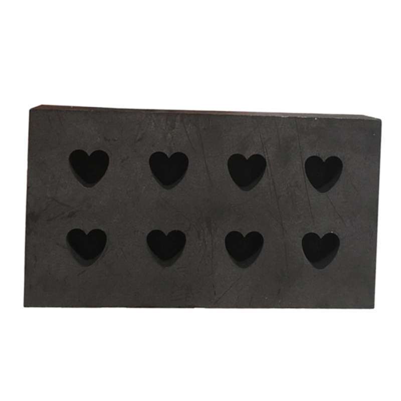 Jual Pure 8 Heart Shape Graphite Ingot Mold Metal Melting Mould Thermal ...