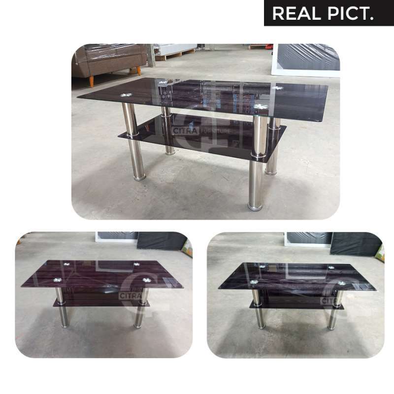Jual Meja Tamu Kaca Temperd | Meja Sofa Minimalis - Hitam New Di Seller ...