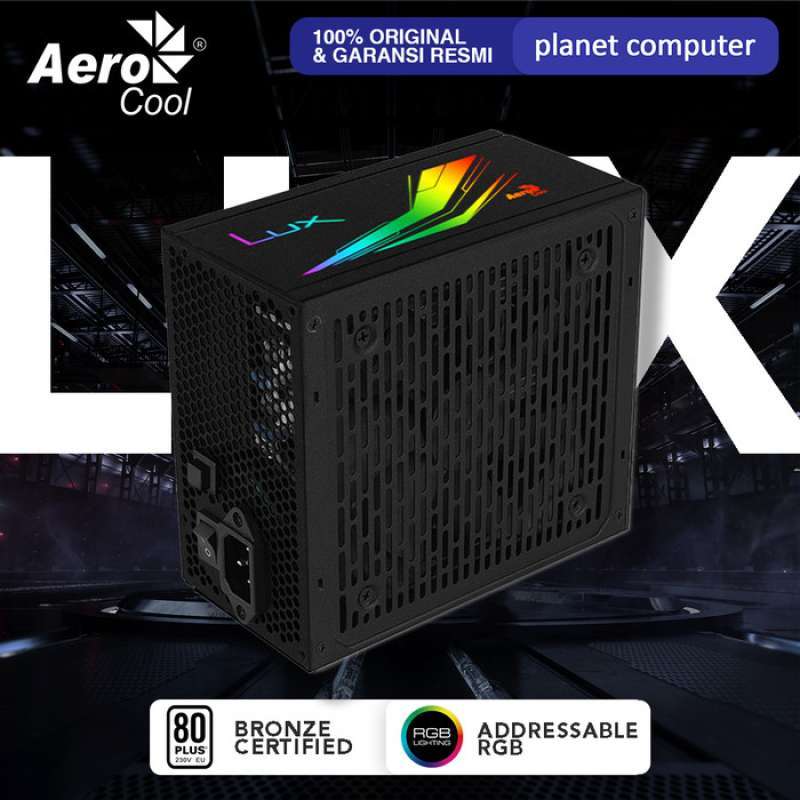 Jual Power Supply AeroCool LUX RGB 550W 80Plus Bronze Addressable RGB ...