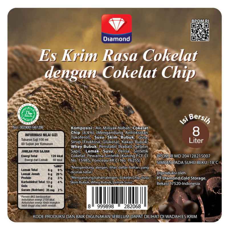 Jual Diamond Ice Cream 8 Liter Chocolate Chips Di Seller Diamondfair ...