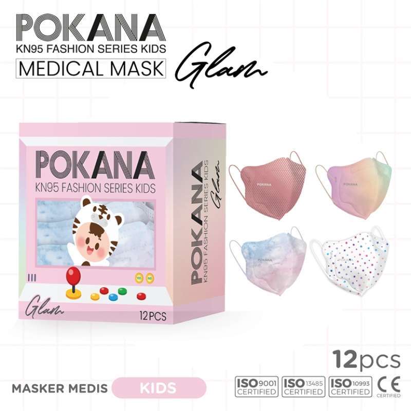 Promo Pokana Kn95 6-ply Fashion Series Kids Earloop Medical Face Mask ...