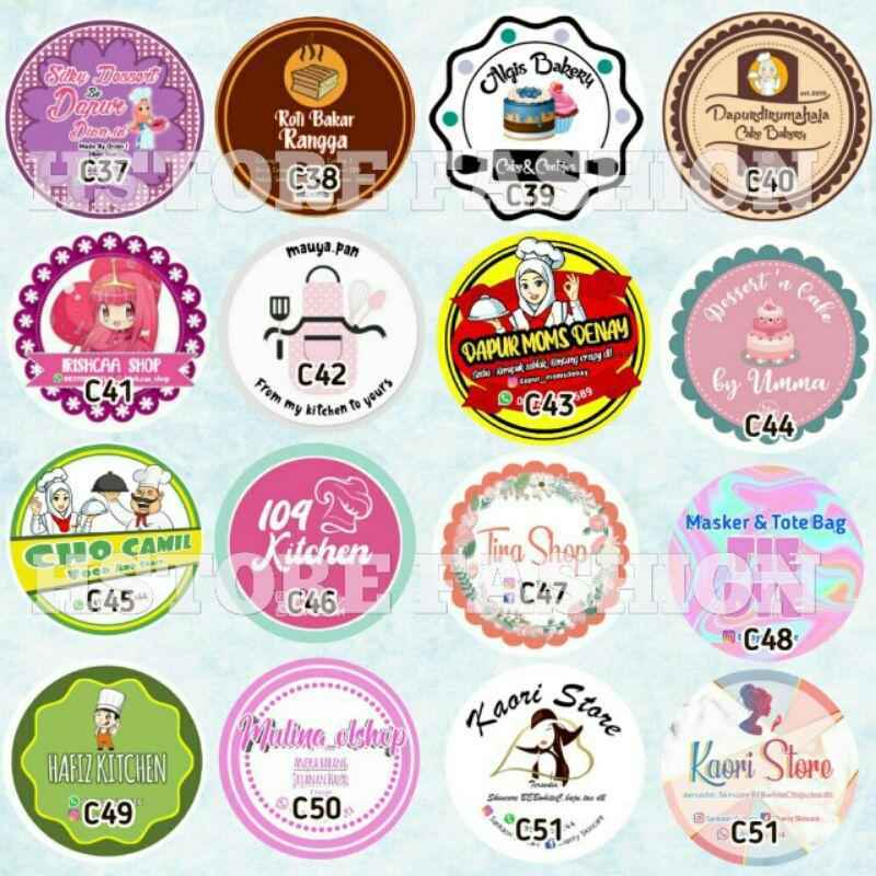 Jual Cetak Stiker Label Bulat Toko Olshop Kue Bakery Kosmetik Makanan ...