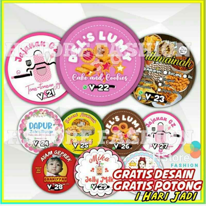 Jual Cetak Stiker Label Bulat Toko Olshop Kue Bakery Kemasan Produk ...