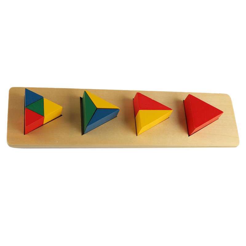 Jual Geometry Triangle Shape Block Stacking Puzzle Board Montessori ...