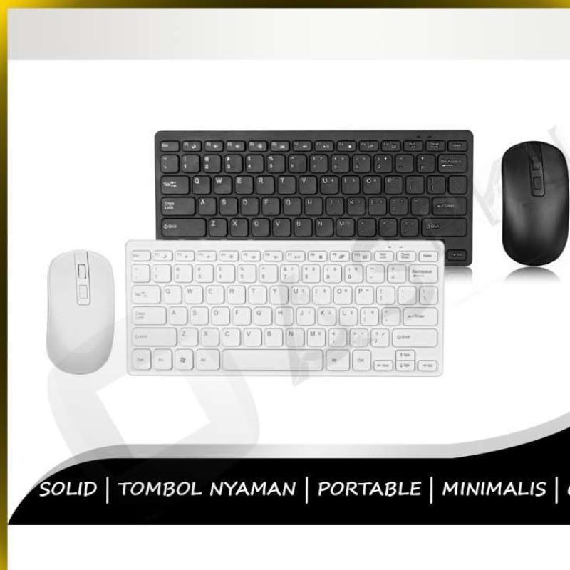 Promo Paket Combo Keyboard Mouse TKL Wireless Komputer Laptop Kerja ...