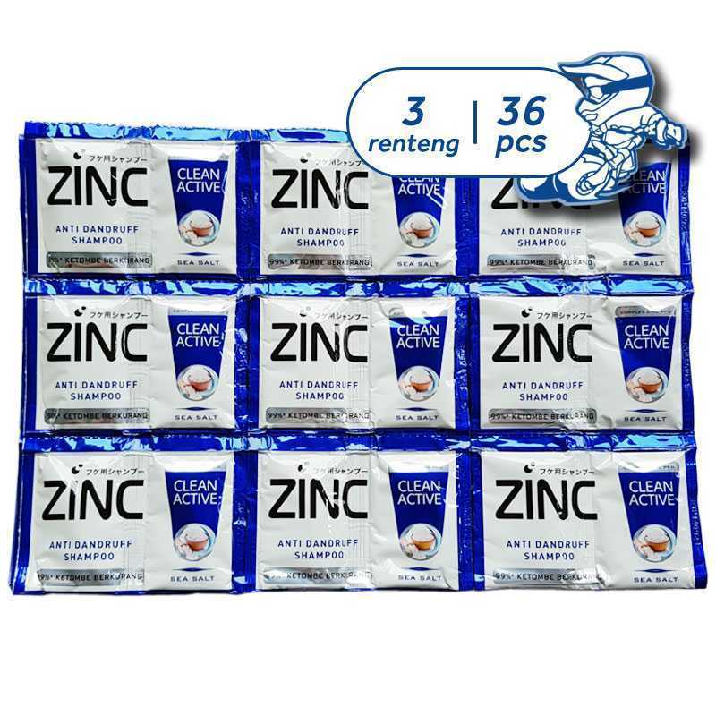 Promo Zinc Blue Clean Active Sea Salt Shampoo [10mL x 36pcs | 3 renteng ...